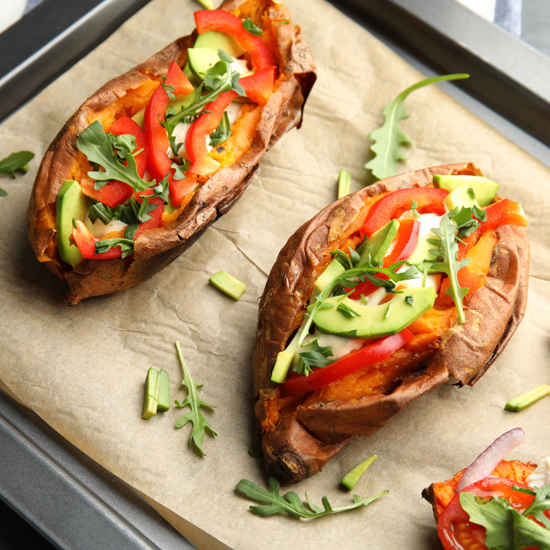 Protein-Packed Twice Baked Sweet Potatoes